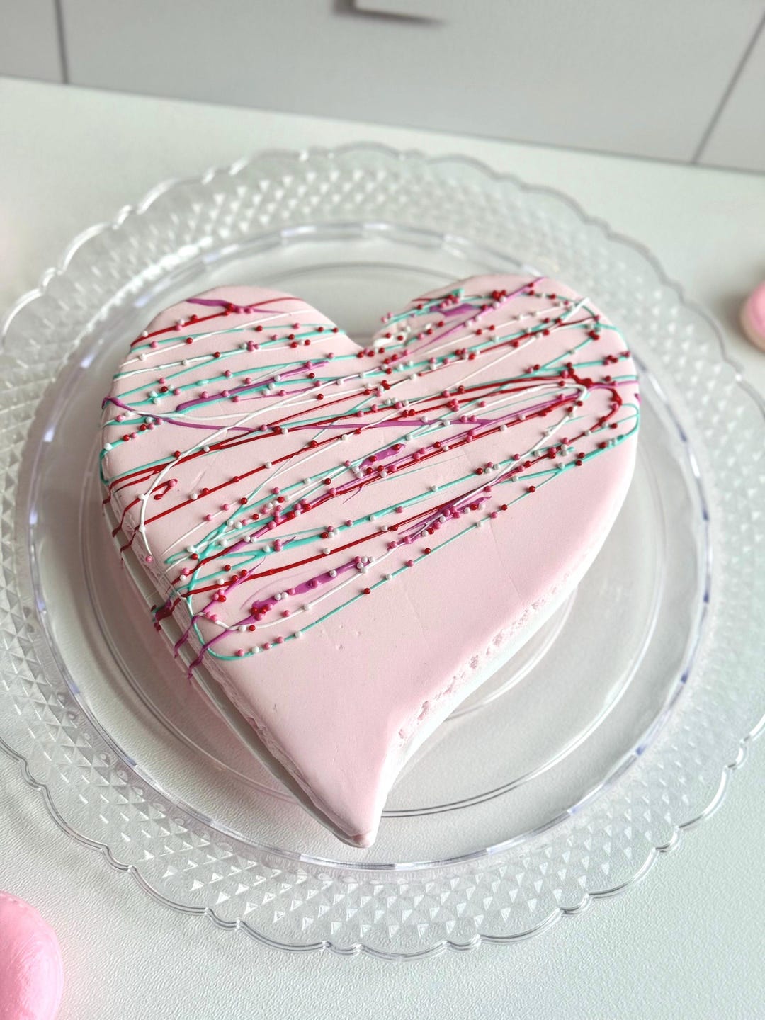 Heart Macaron/fake Valentine Macaron/valentine Heart/ Valentine Pink Heart/faux Macaron/faux ...