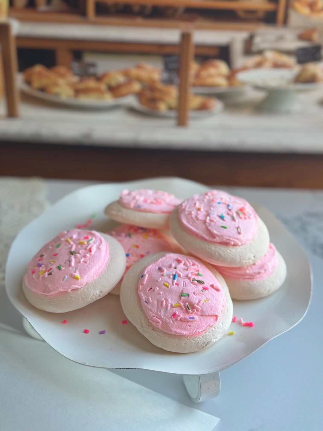 6 Fake Sugar Cookies, Fake Pink Cookies, Faux Cookies for Display, Fake ...
