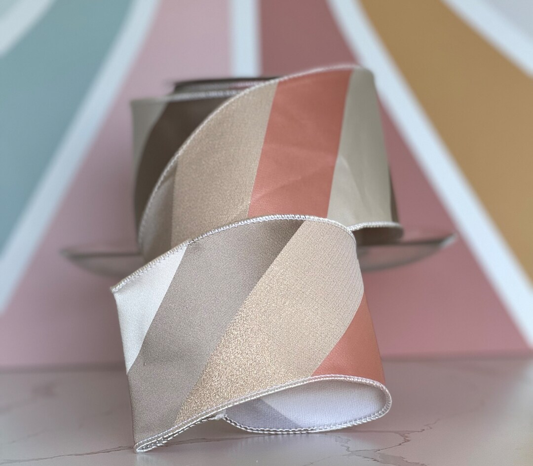 Gold Wired Ribbon, 4 Inch Wired Ribbon, Multi Color Ribbon, Summer ...