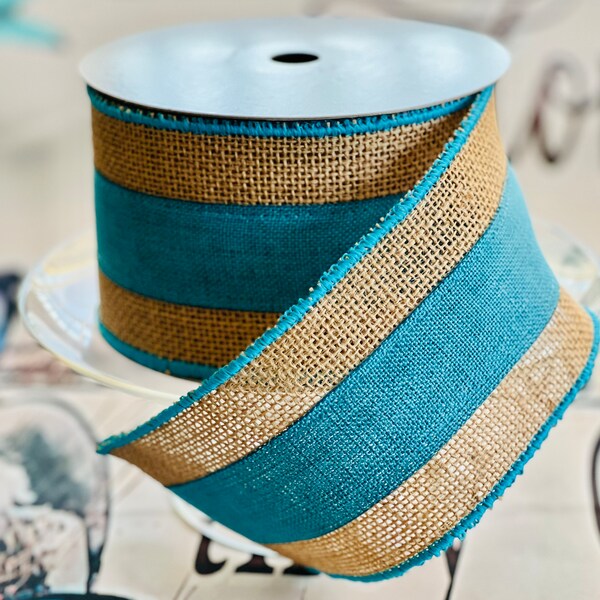 Burlap Stripe Ribbon - Etsy