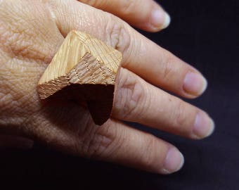 Architectural Ring Modern Statement Ring Ebony Wood - Etsy