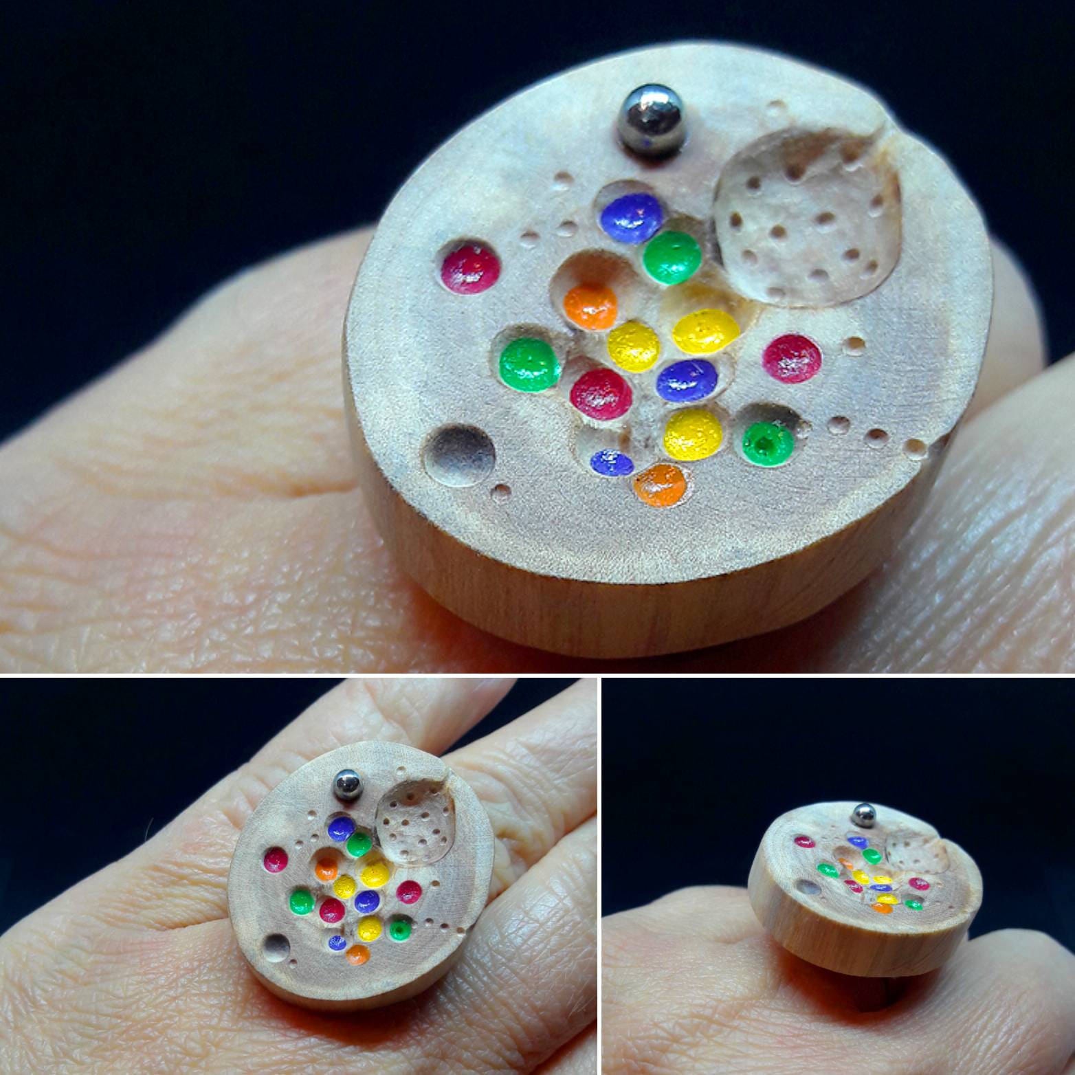 Colorful Organic Statement Ring Dotted Playful Jewelry - Etsy