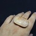 Minimalistic Simple Ash Wood Statement Ring, Light Brown Dotted Organic ...