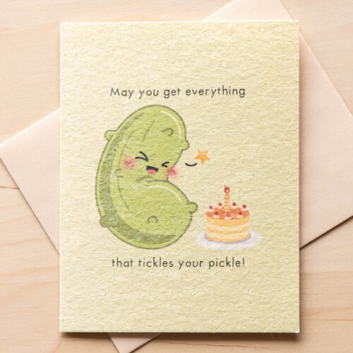 Tickle Your Pickle Cute Birthday Card Punny Card Greeting - Etsy Canada
