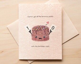 Brownie Birthday Card - Etsy