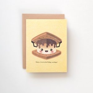 S'more Wishes Cute Birthday Card Printed on Recycled Pulp Cardstock ...