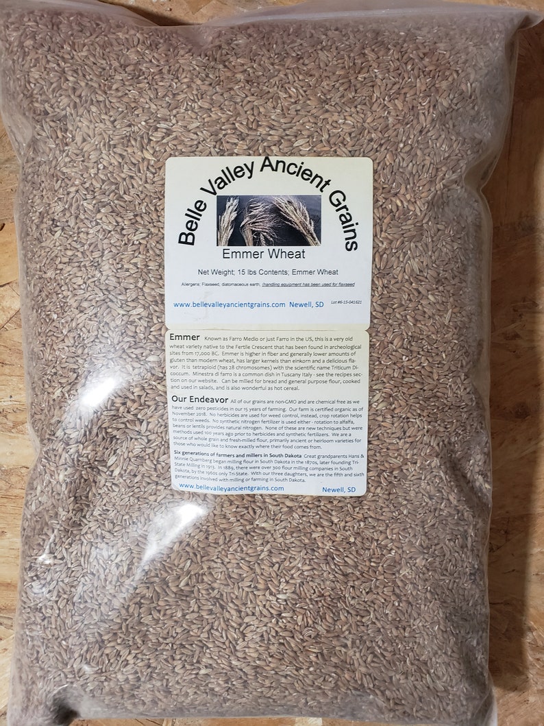 Emmer (farro) Wheat Berries, Ancient Grain, 15 Lb, Certified Organic - Etsy