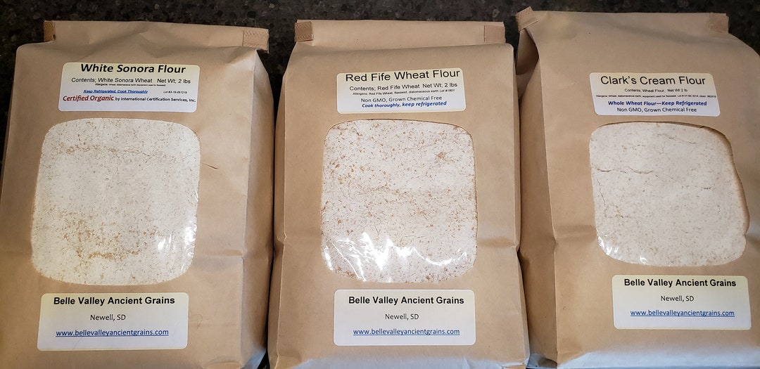 White Sonora, Red Fife, Clark's Cream Whole Wheat Flour, 2 Lb of Each ...