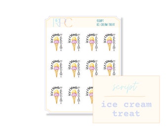 July Bullet Journal Sticker Sheet Basics Summer Ice Cream Treat Themed ...
