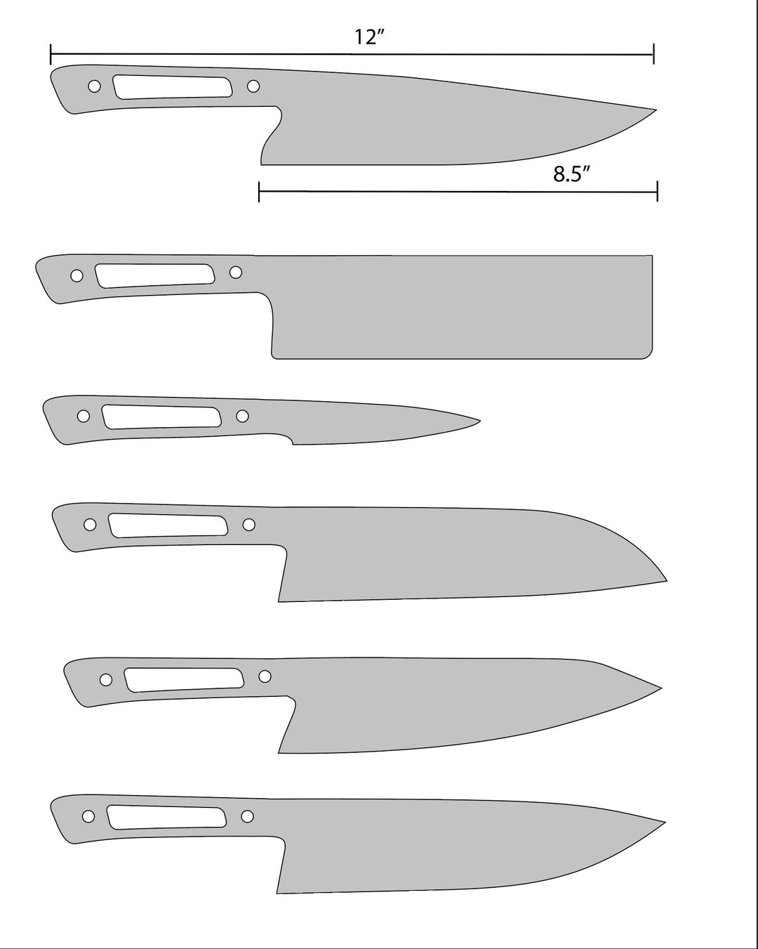 6 Pack Kitchen Cutlery Cut Files - Etsy