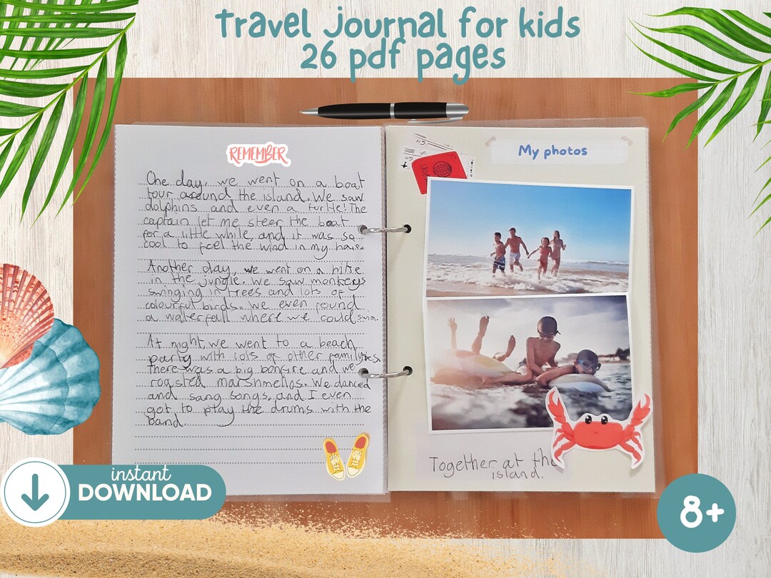 Travel Journal for Kids, Road Trip Journal, Kids Travel Journal, Summer ...