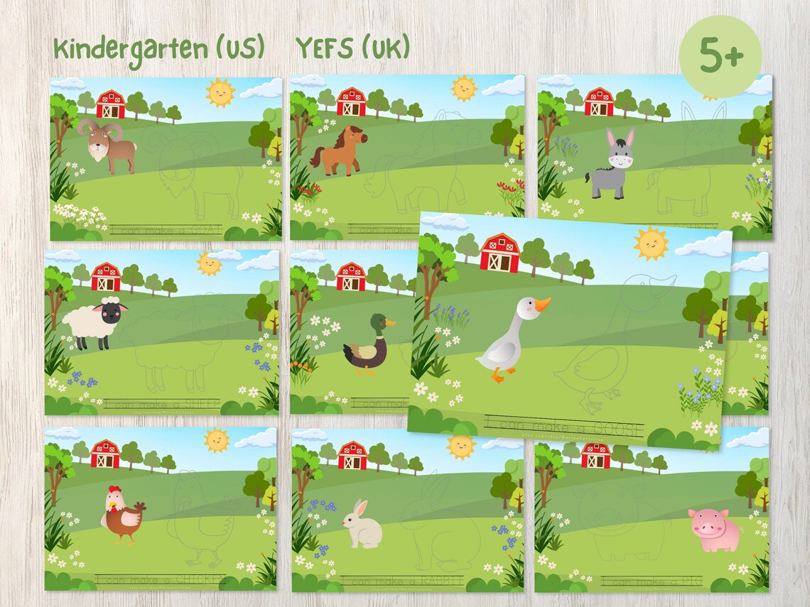 Play Dough Mats Farm Animals Kindergarten EYFS Preschool Printables ...