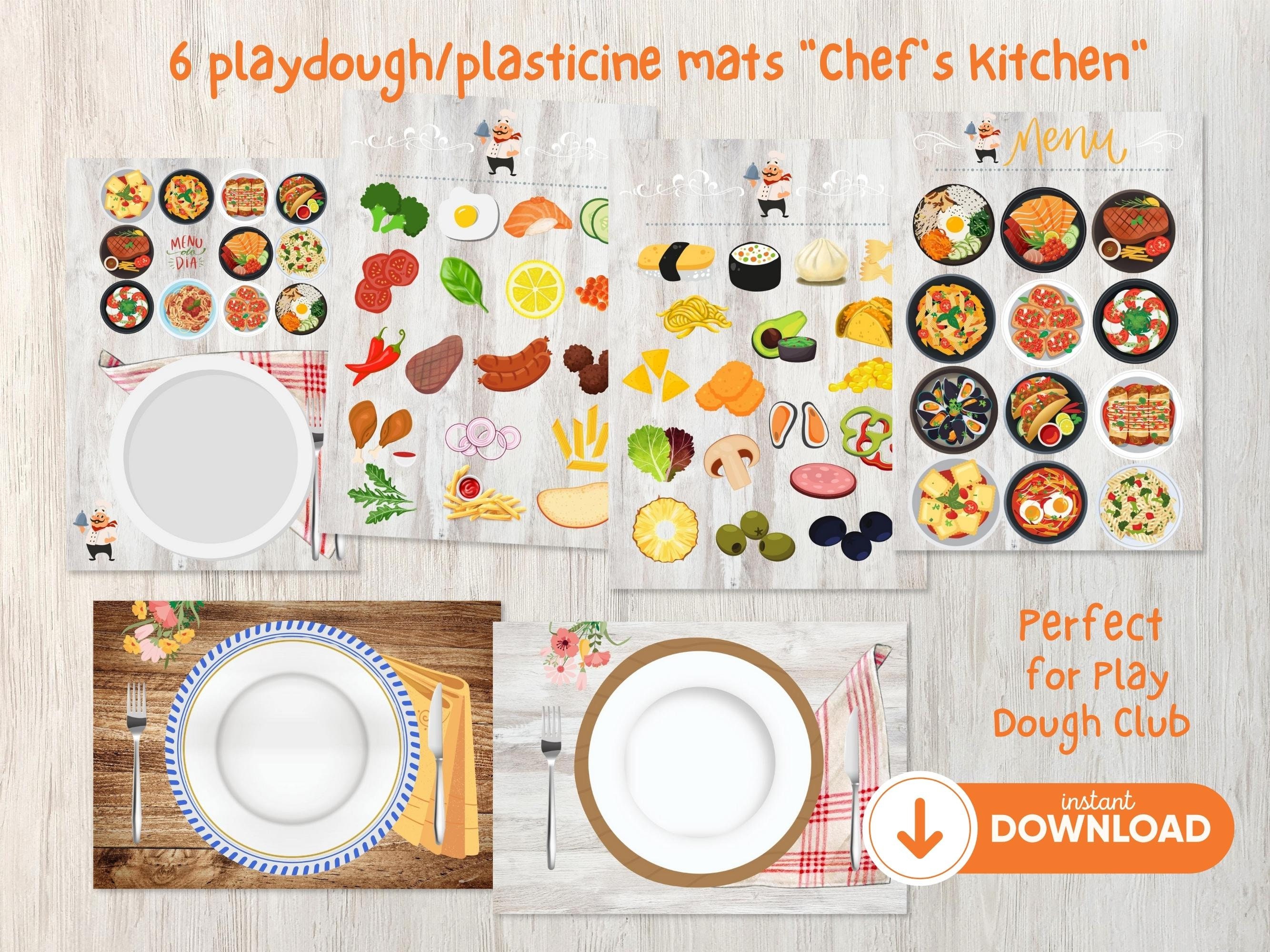 Play Dough Mats, Pretend Play, Sensory Play, EYFS, Play Kitchen ...