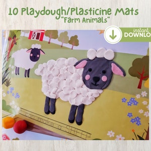 Play Dough Mats Farm Animals Kindergarten EYFS Preschool Printables ...