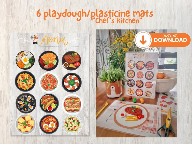 Play Dough Mats, Pretend Play, Sensory Play, EYFS, Play Kitchen ...