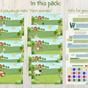 Play Dough Mats Farm Animals Kindergarten EYFS Preschool Printables ...