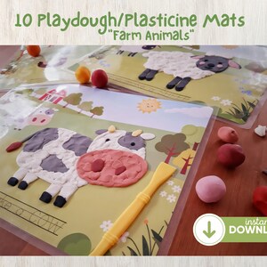 Play Dough Mats Farm Animals Kindergarten EYFS Preschool Printables ...