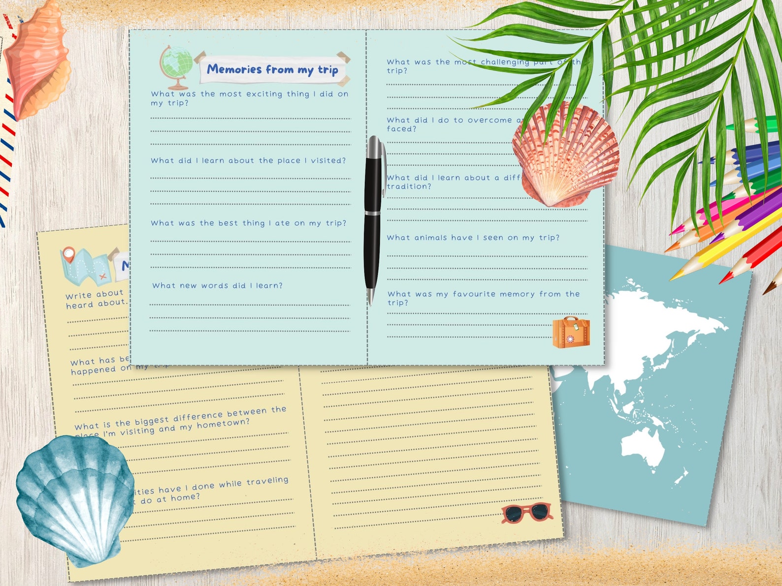 Travel Journal for Kids, Road Trip Journal, Kids Travel Journal, Summer ...