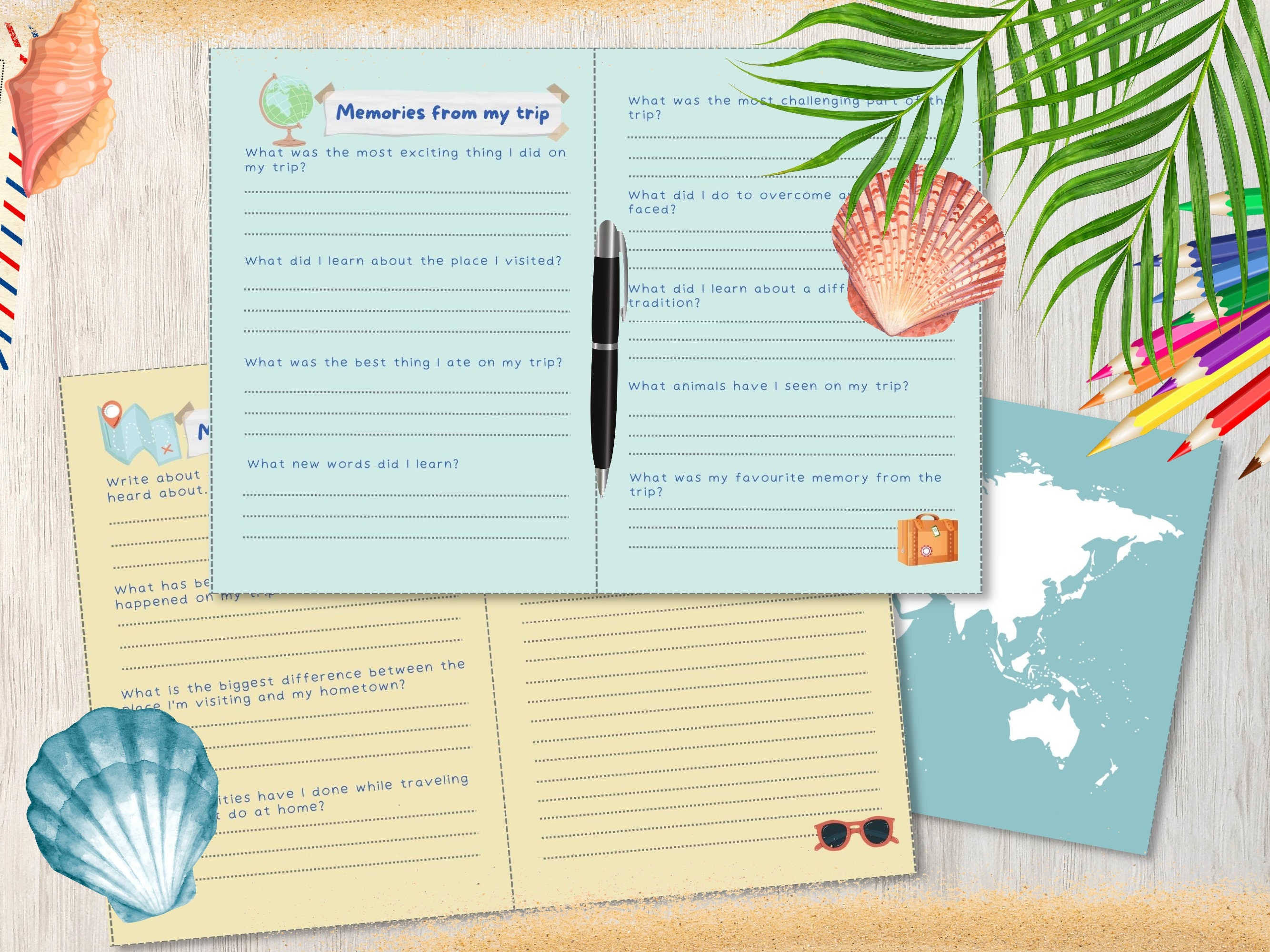Travel Journal for Kids, Road Trip Journal, Kids Travel Journal, Summer ...