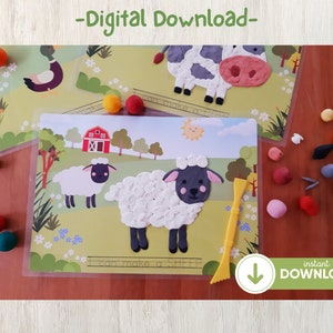Play Dough Mats Farm Animals Kindergarten EYFS Preschool Printables ...