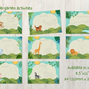 Play Dough Mats Jungle Animals Safari Animals Kindergarten Preschool ...