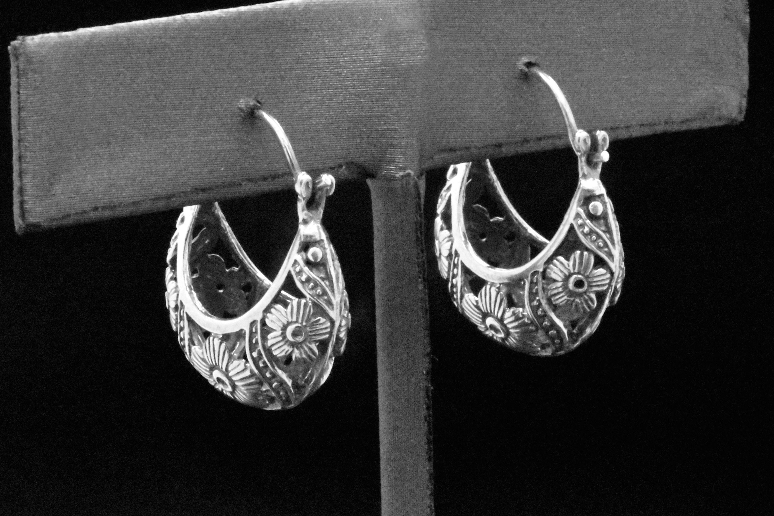 Handmade 925 Sterling Silver Flower Floral Ornate Vintage - Etsy