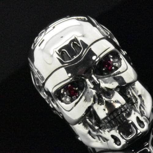 Handmade 925 Sterling Silver Red Ruby Cyborg Gothic Robot - Etsy