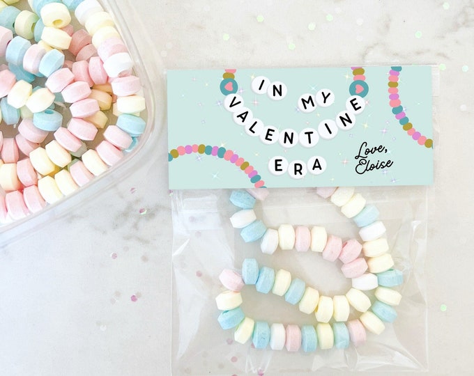 Era Inspired Personalized Valentine Kit, Set of 24 Stickers and 24 Bags ...
