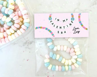 Era Inspired Personalized Valentine Kit, Set of 24 Stickers and 24 Bags ...