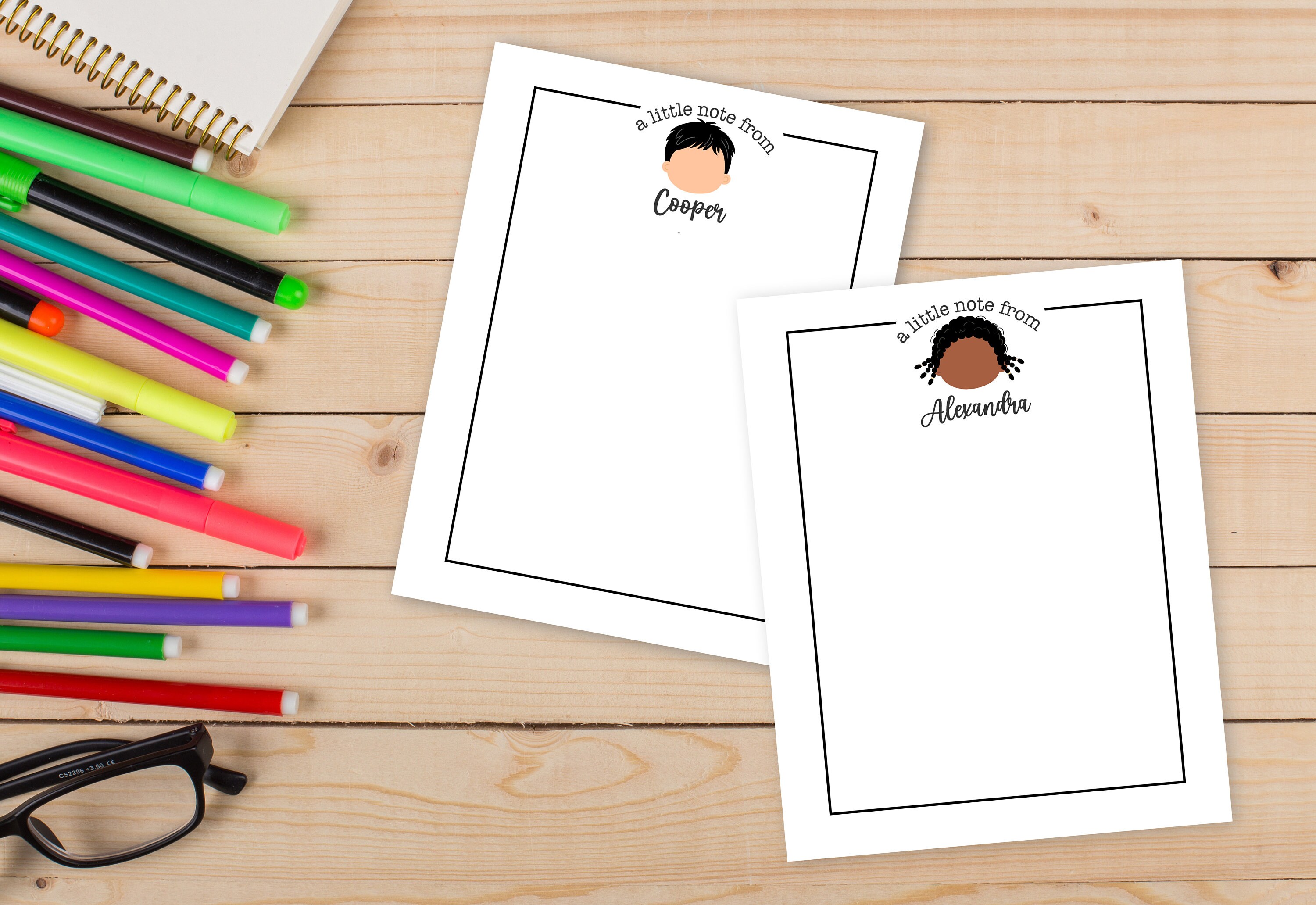 Custom Children's Notepad Personalized Faces, Names Perfect Gift ...