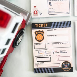 Personalized Pretend Play Police Ticket Notepad for Kids – 50 Pages ...