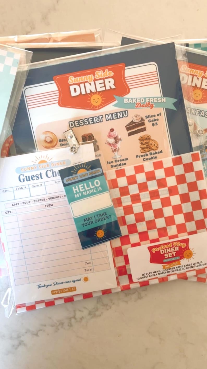 Kids Pretend Play Restaurant Kit: 4-piece Dramatic Play Set - Etsy