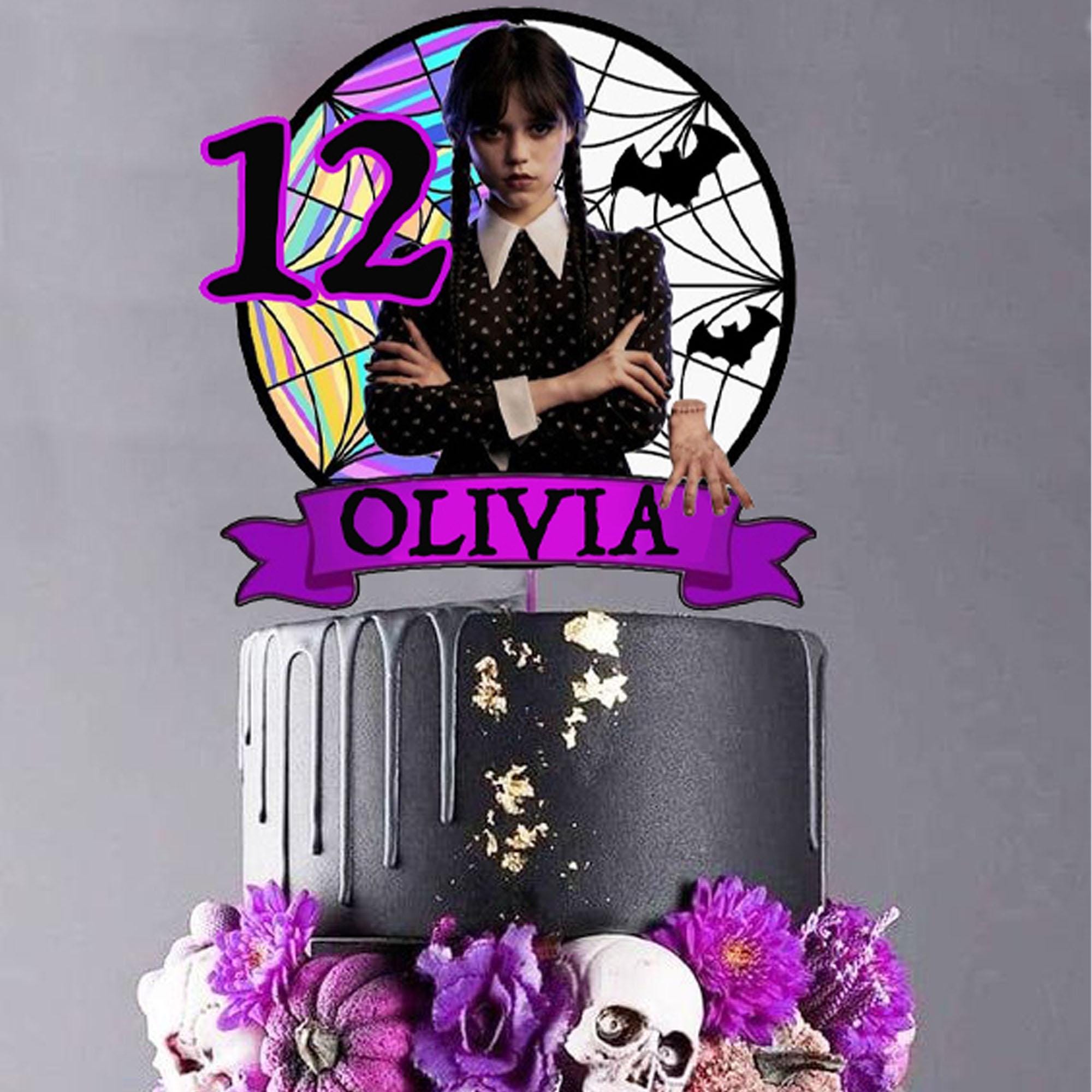 Personalised Wednesday Addams Family Birthday Cake Topper With Any Name ...