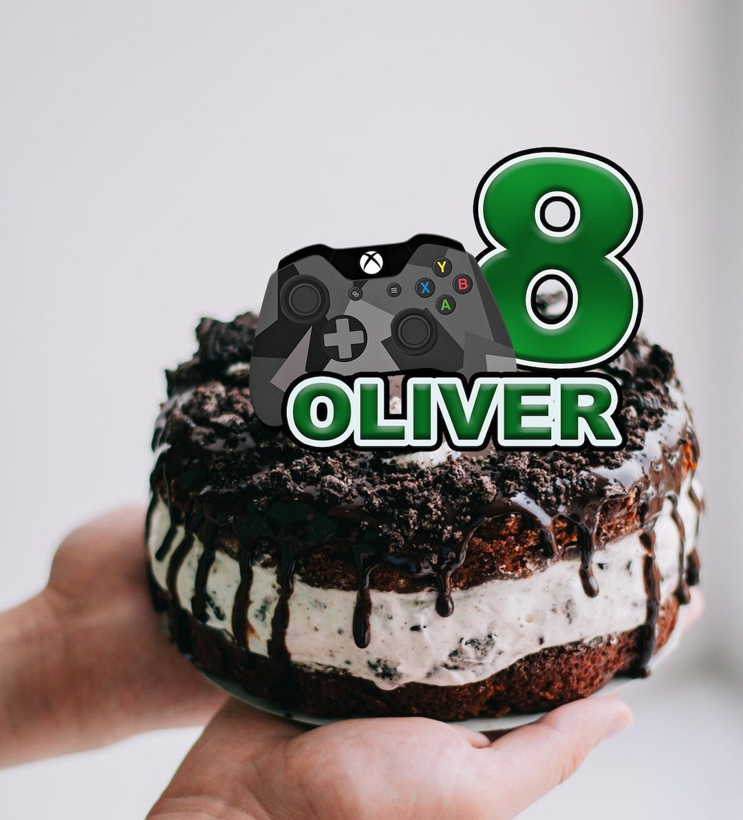 Personalised Gamer Xbox Cake Topper Birthday Party Any Name & Age ...