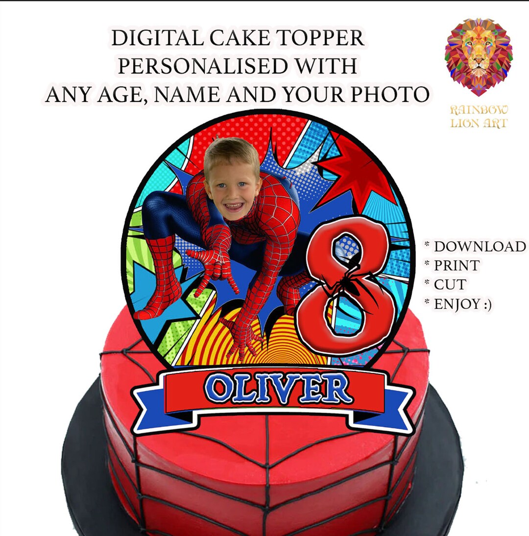 Personalised Spiderman Spider-man Marvel Superheroes Birthday Cake ...