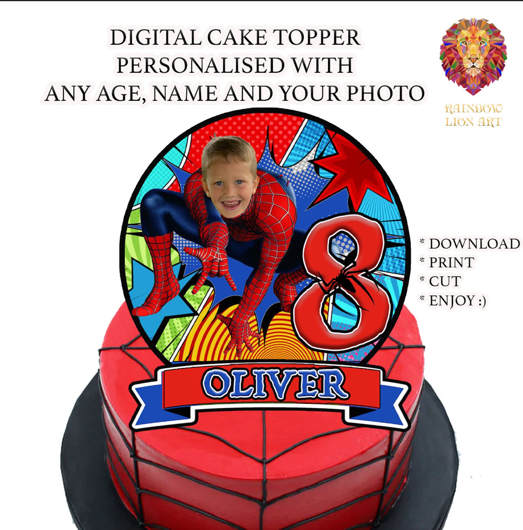 Personalised Spiderman Spider-man Marvel Superheroes Birthday Cake ...
