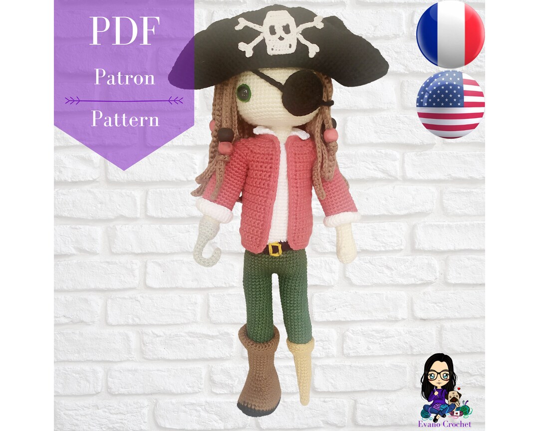 Crochet Pattern PDF Captain Jack Hook - Etsy
