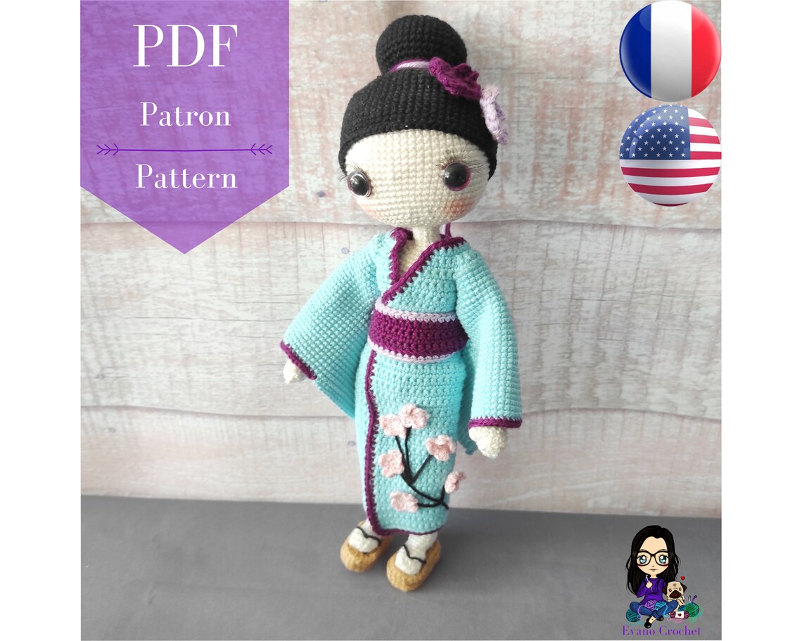 Pattern PDF Crochet Doll - Kasumi the Geisha - Etsy