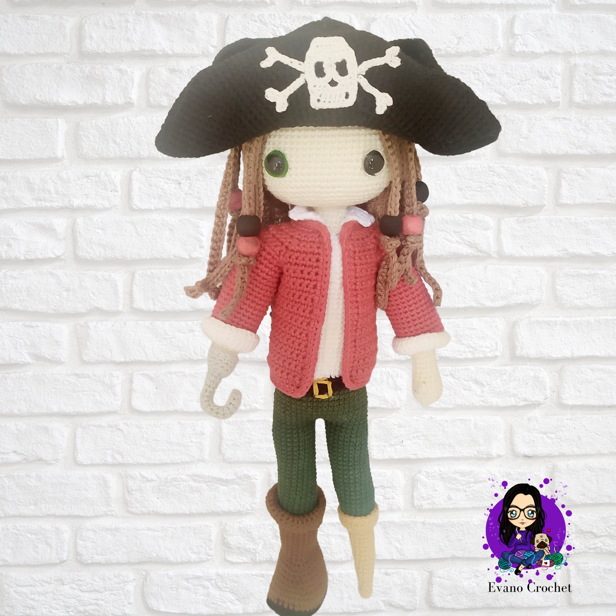 Crochet Pattern PDF Captain Jack Hook - Etsy