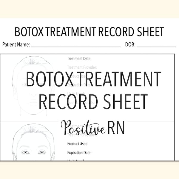 Botox Record Sheet - Etsy UK
