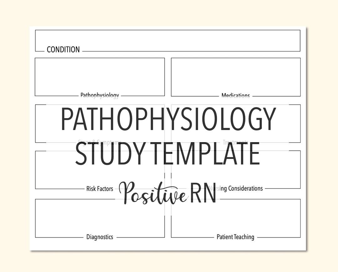 Digital Pathophysiology Disease Condition Template Study Sheet ...