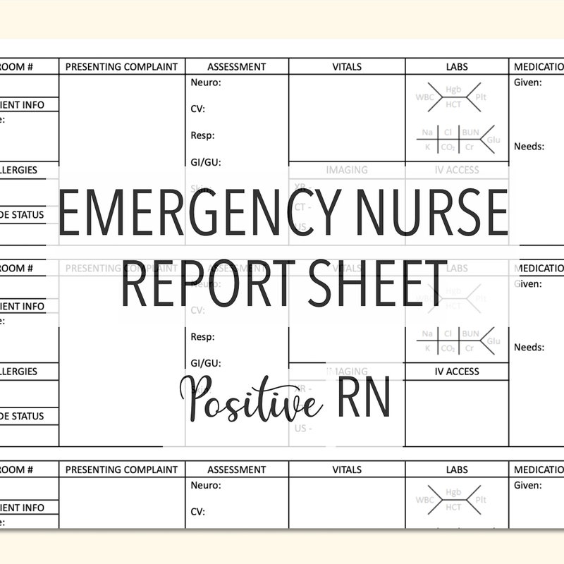 Sbar Nurse Report Sheet - Etsy