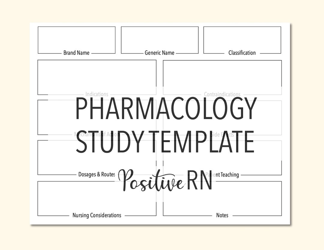 Digital Pharmacology Medication Template Study Sheet | Printable, Instant Download | ICU, Med ...