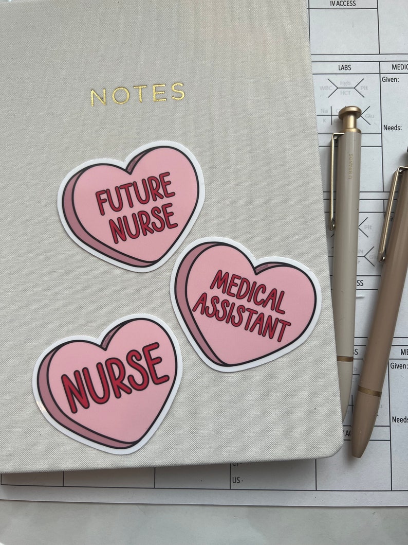 Nurse Candy Heart Valentine | Medical Sticker Critical Care RN LVN ...