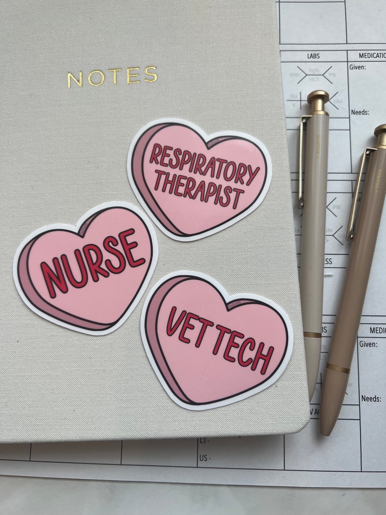 Nurse Candy Heart Valentine | Medical Sticker Critical Care RN LVN ...