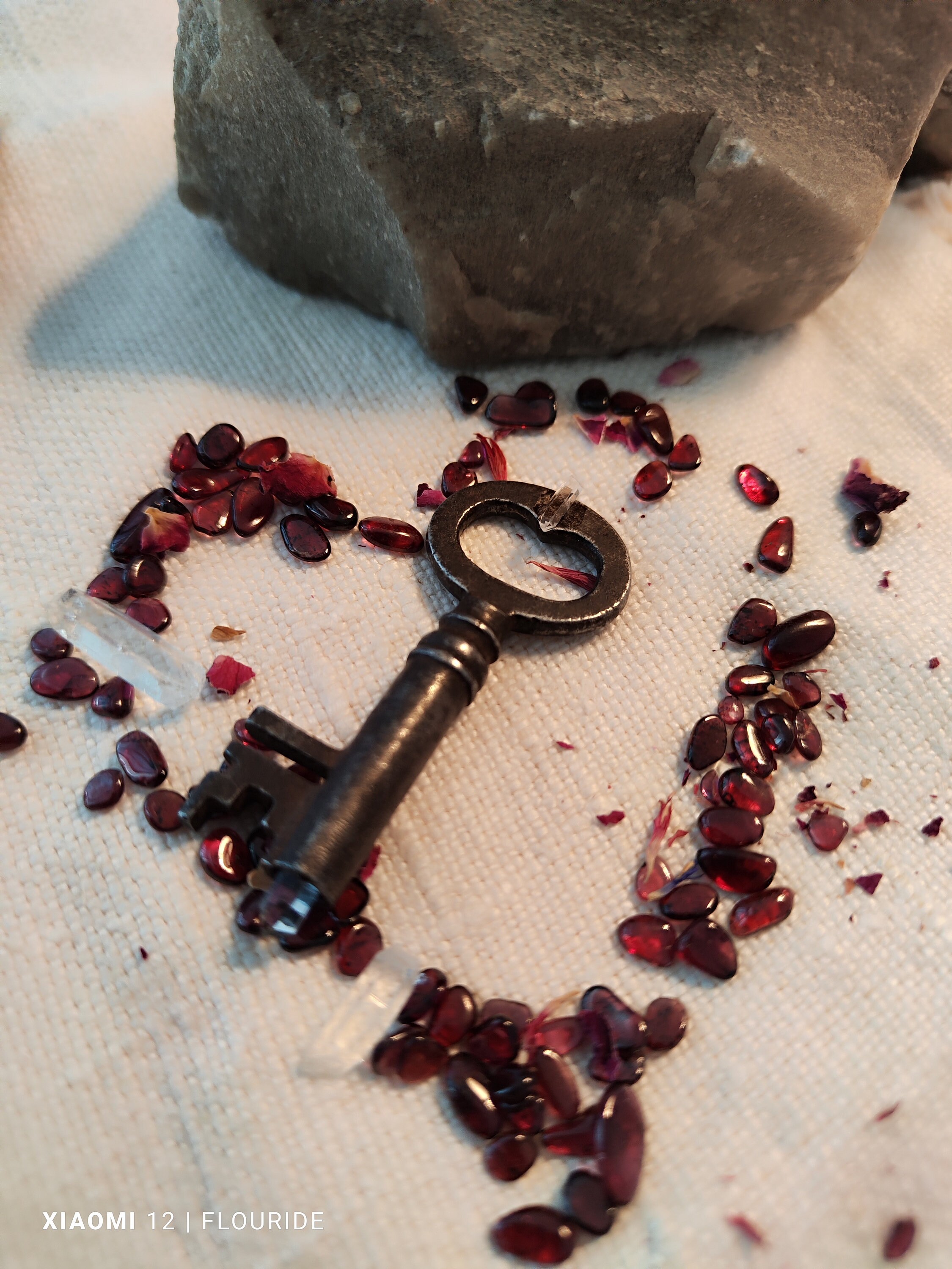Vintage Skeleton Key With Two Matchstick AA Natural Clear Quartz ...