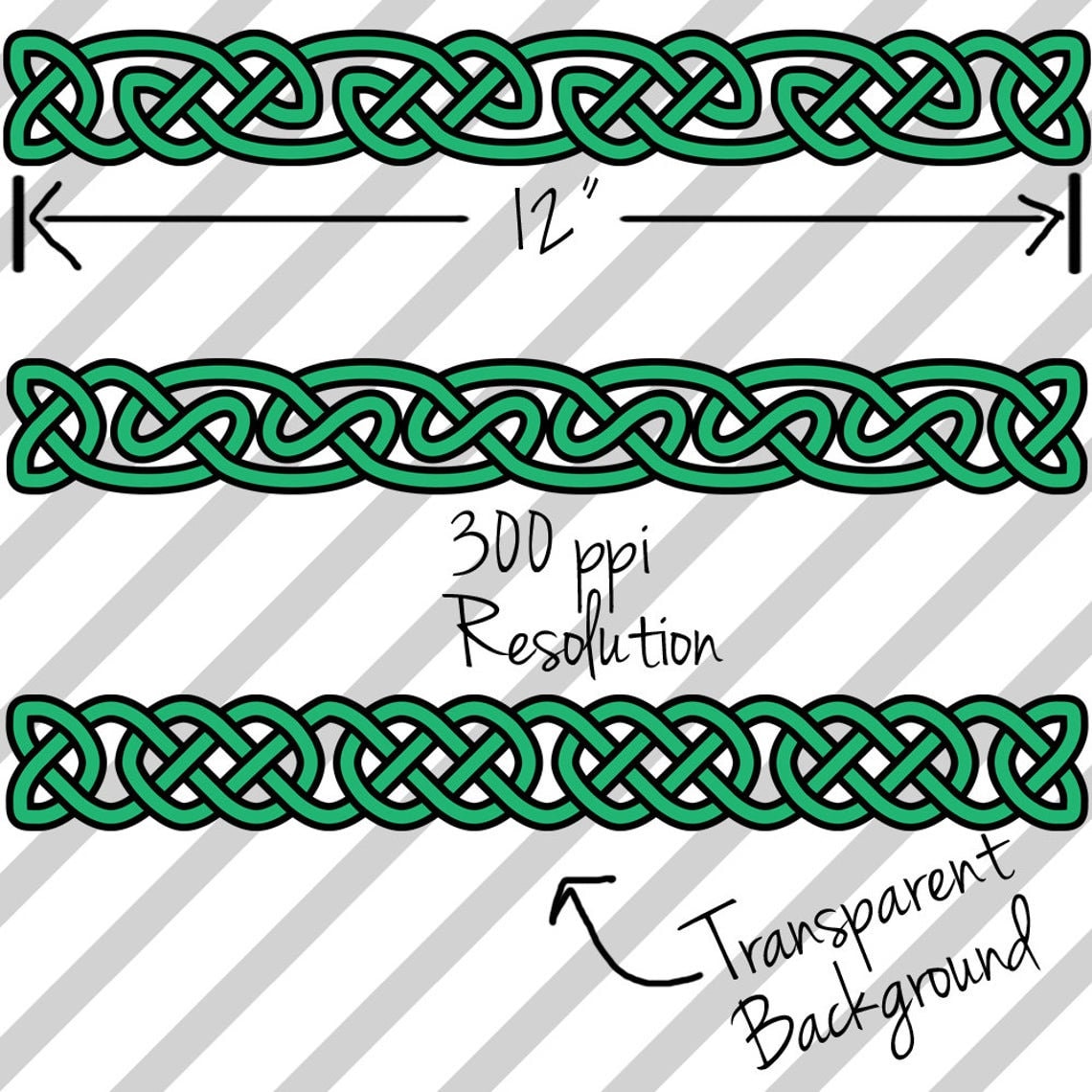 Celtic Borders Clip Art: Transparent, High-resolution PNG Files of ...