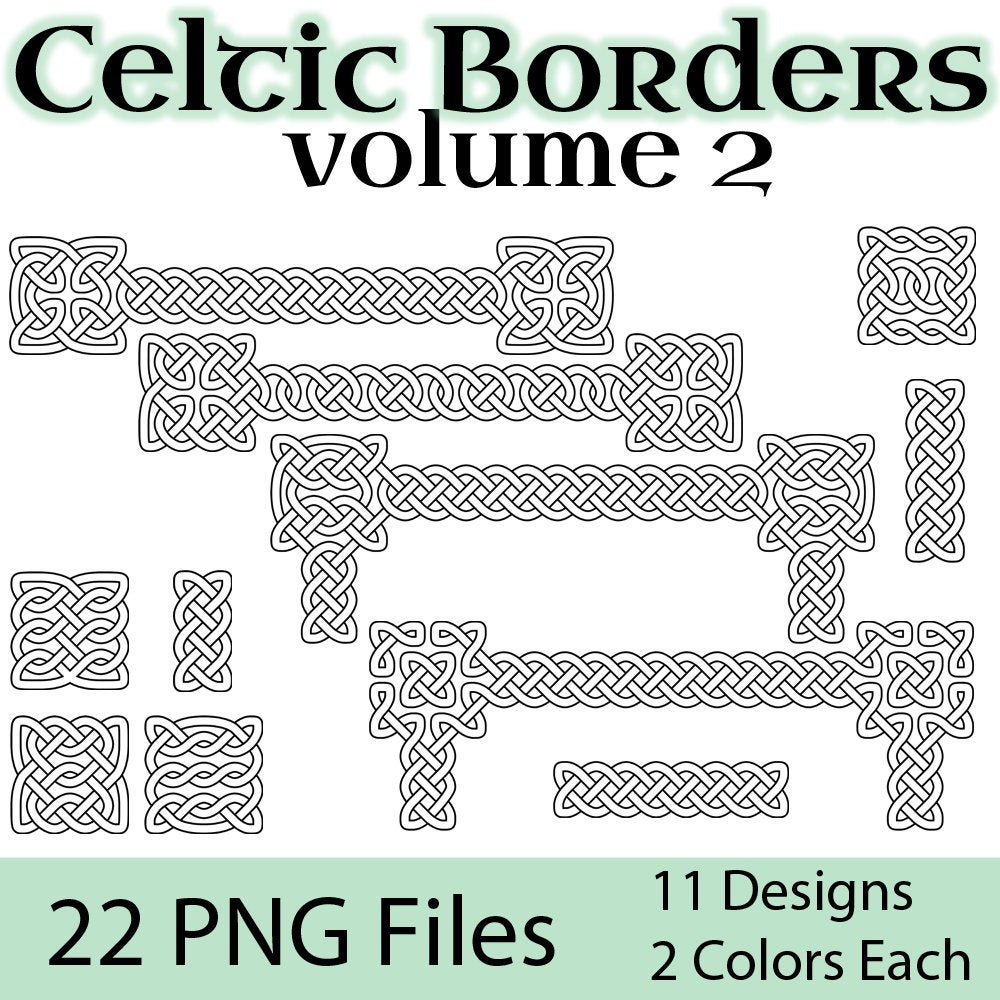 Celtic Borders Clip Art 2: Transparent, High-resolution PNG Files of ...
