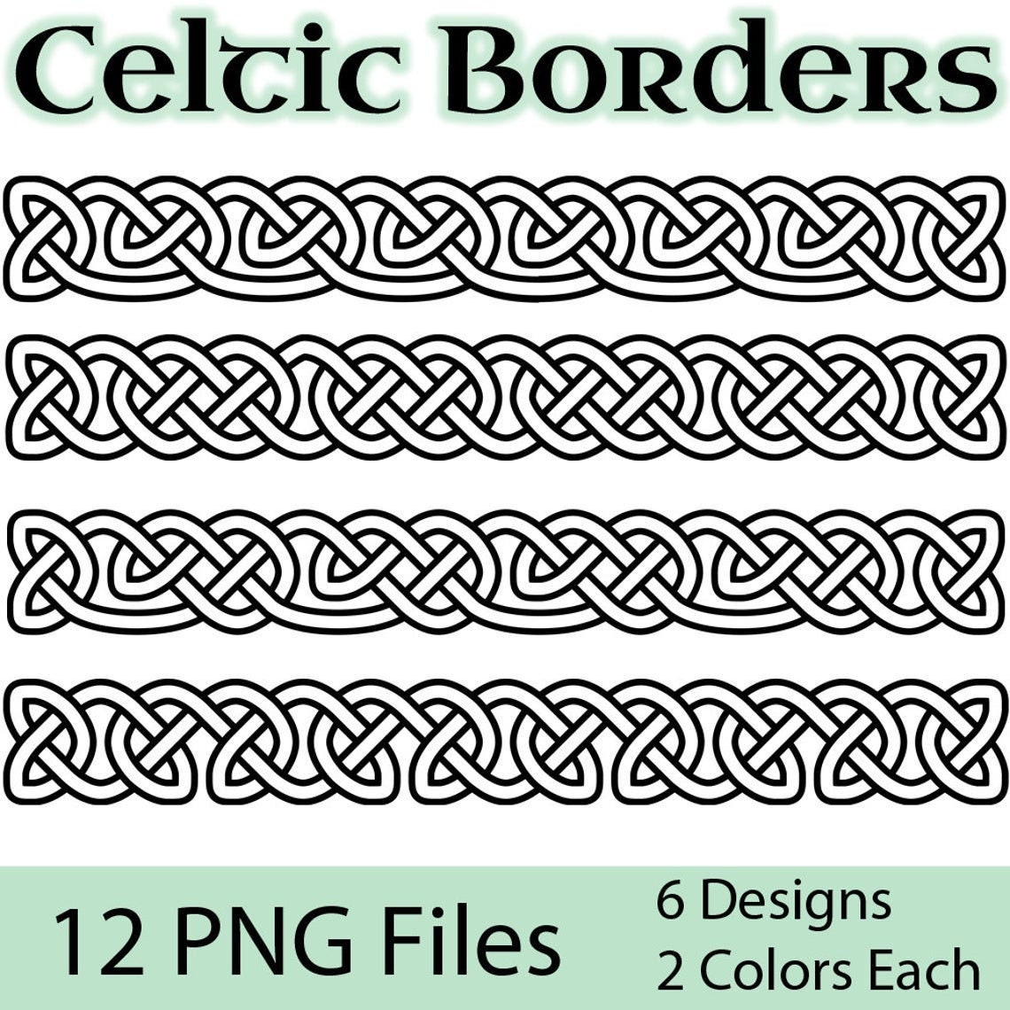 Celtic Borders Clip Art: Transparent, High-resolution PNG Files of ...