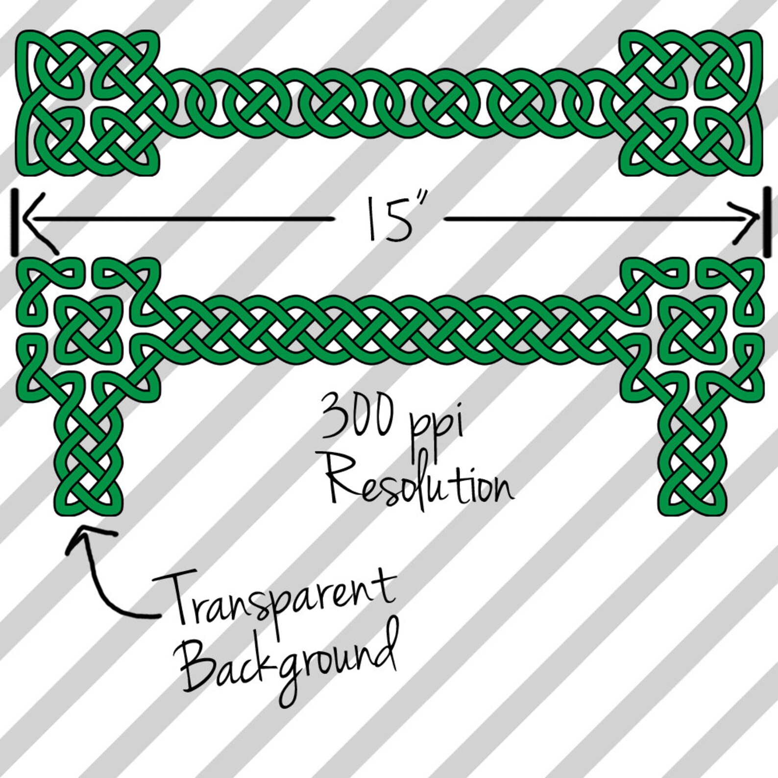 Celtic Borders Clip Art 2: Transparent, High-resolution PNG Files of ...